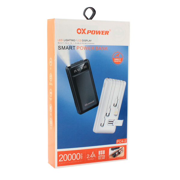 Back up baterija Oxpower PC4-2 5V 2A 20000 mAh bela