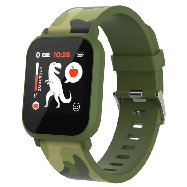 Smart watch CANYON My Dino KW-33, Teenager, 1.3\'' IPS, IP68, BT5.0, iOS, Android compatibile 155mAh, army zeleni