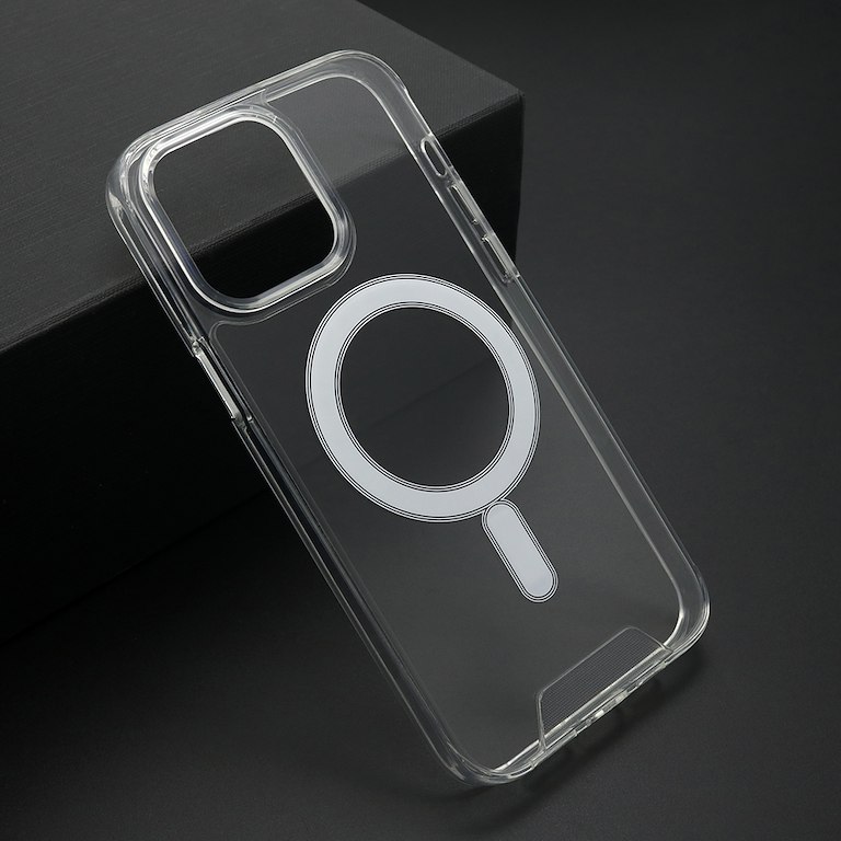 Futrola silikon MAGNETIC CONNECTION za iPhone 15 Pro Max (6.7)providna (bela)