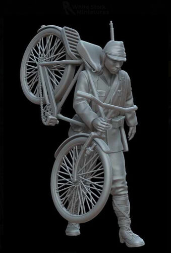 White Stork Miniatures F72078 Japanese Soldier With A Bicycle