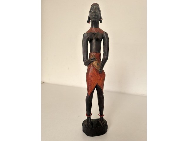 Afrikanka - drvena figura, visina 31 cm