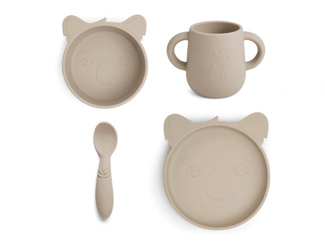 Silikonski set za jelo Lykke Koala – Cobblestone