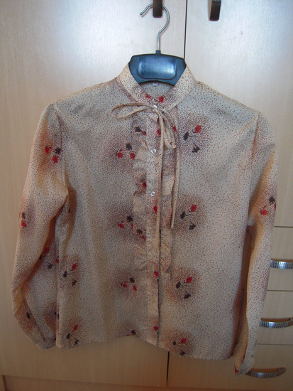 Vintage damska košulja krem-braon
