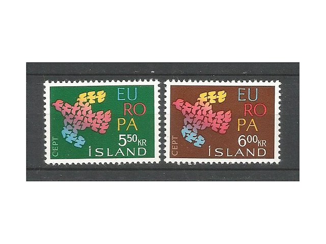 Island 1961. EVROPA CEPT cista serija