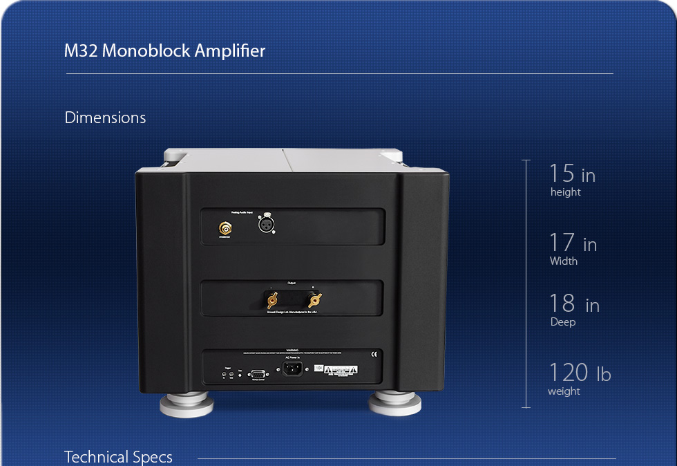 Bricasti Design M32 Platinum Monoblock pojačalo
M32 Platinum Series Amplifier