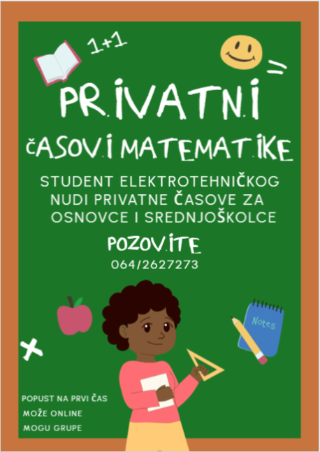 Student ETF-a drži privatne časove matematike