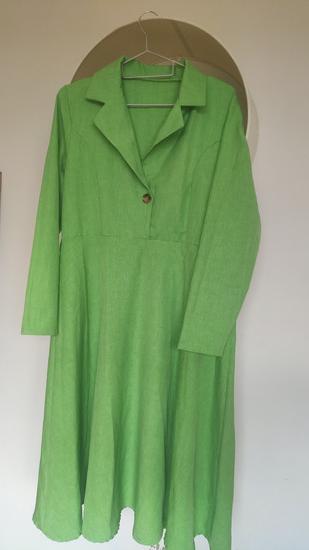 Zelena haljina, odmerena, za posao