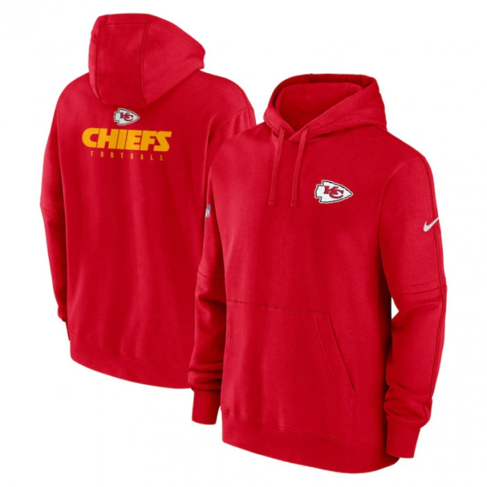 Kansas City Chiefs Nike Club Sideline Fleece Pullover duks sa kapuljačom