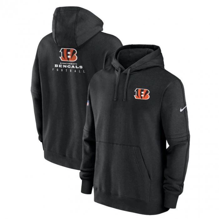 Cincinnati Bengals Nike Club Sideline Fleece Pullover duks sa kapuljačom