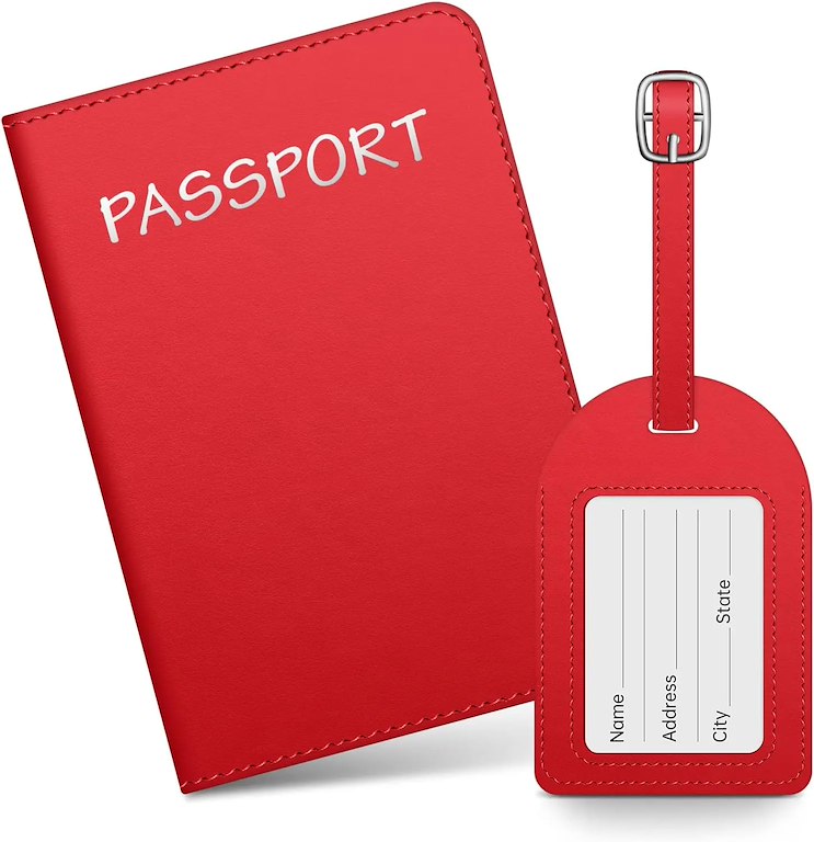 SHOPITO Futrola za pasoš i tag za kofer crveni