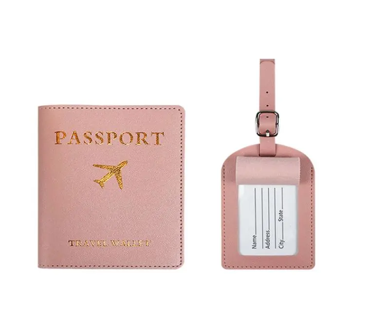 SHOPITO Futrola za pasoš i tag za kofer Avion roze
