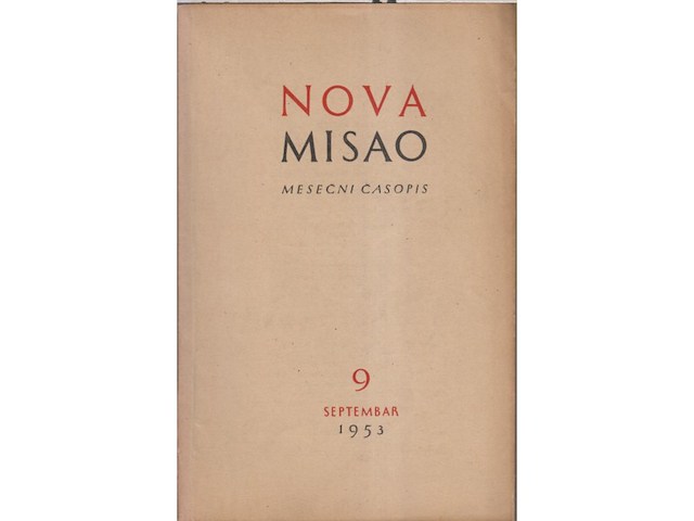 NOVA MISAO 9/1953 - kolekcionarski, 1953.