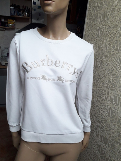 BURBERRY beli pamucni duks