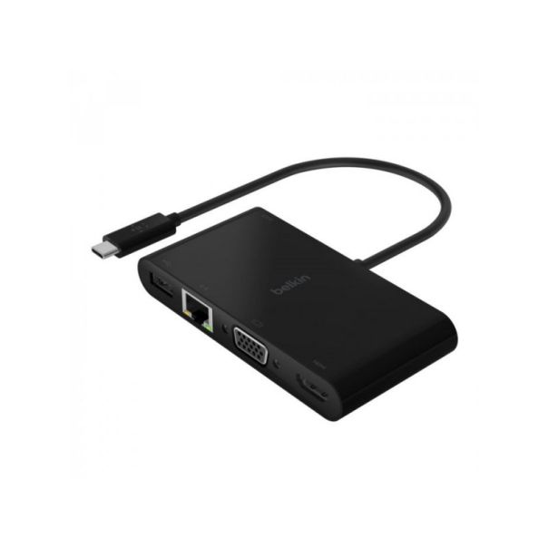 BELKIN Adapter USB-C, GBE - HDMI - VGA - USB-A, crna