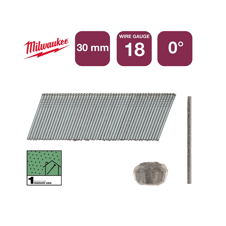 Milwaukee Ekseri 18G za M18 FN18GS, 1,05 x 1,25 x 30 mm, 5000 kom, 4932492552