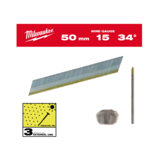 Milwaukee Inox 15G ekseri sa “D” glavom, 1.8 x 50 mm 34°, 2500 kom, 4932492580