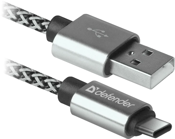 USB type-c kalb Defender USB08-03T USB 20.0 White 1m 2.1A