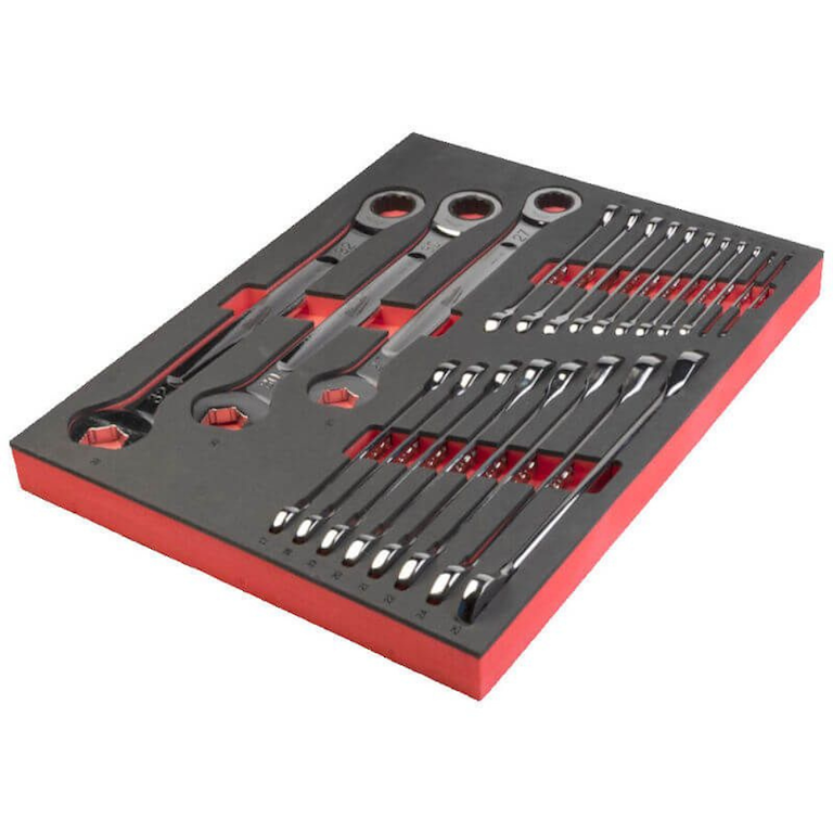 Milwaukee – Set metričkih kombinovanih ključeva sa čegrtaljkom, 6 – 32 mm, Maxbite, 22 kom – 4932493248