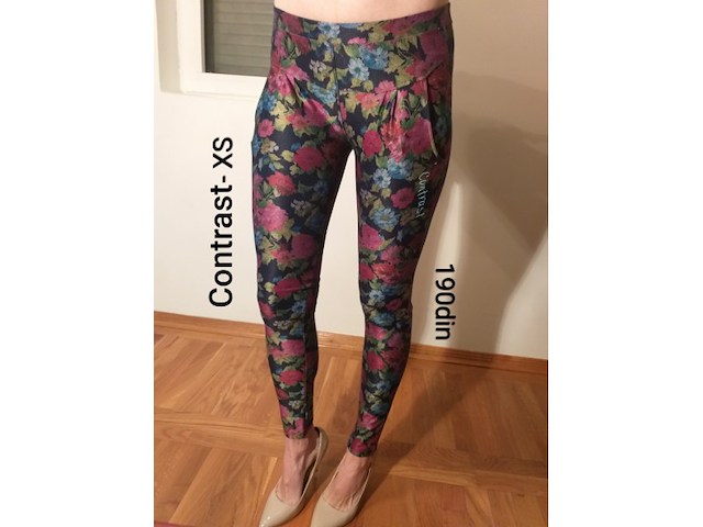 Contrast ženske pantalone helanke cvetne XS/34