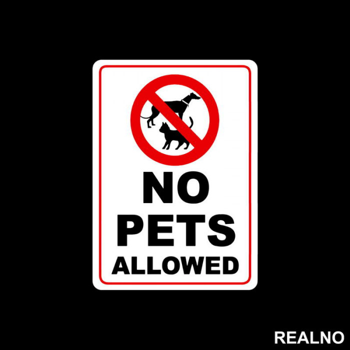 NO PETS ALLOWED - SERVISNA NALEPNICA