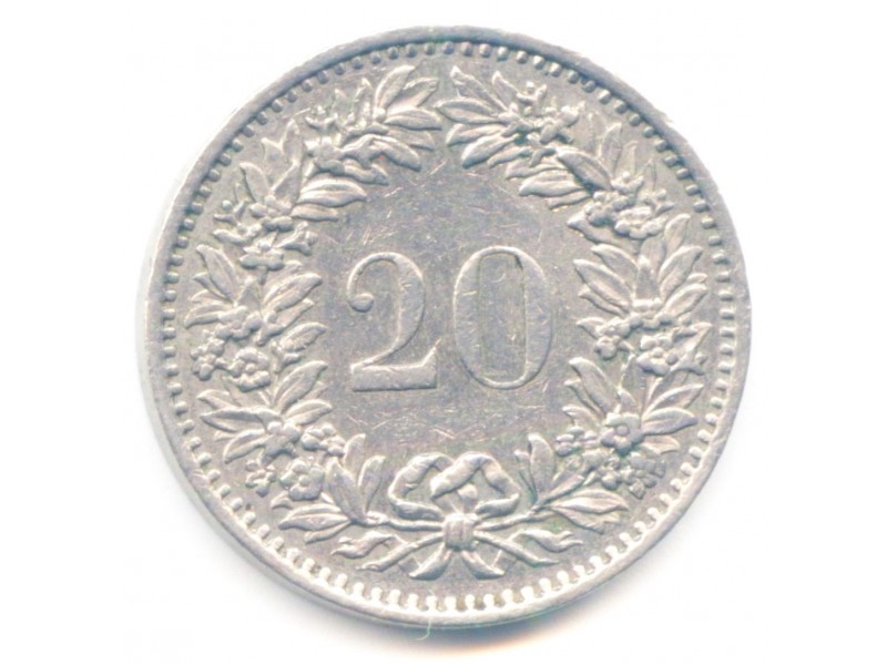 Svajcarska 20 rappen 1975