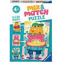 Ravensburger Slagalice 3x24 dela Mix and Match Čudovišta 05135