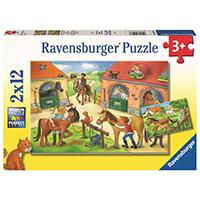 Ravensburger Puzzle slagalice 2x12 delova Srećni dani u štalama 05178
