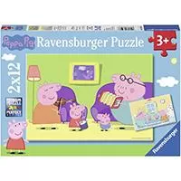 Ravensburger Puzzle slagalice 2x12 delova Pepa Prase kod kuće 07596