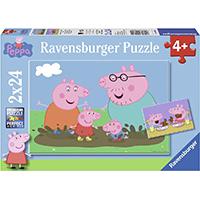 Ravensburger Puzzle slagalice 2x24 dela Pepa Prase - srećna porodica 09082