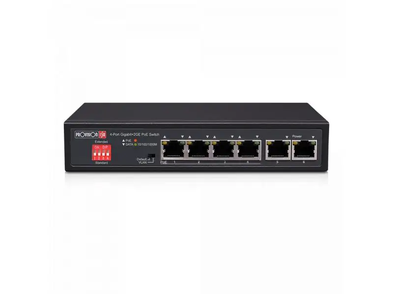 PROVISION POES-0472GC+2G 4-KANALNI GAIGA POE SWITCH 60W + 2 UPLINK