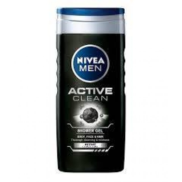NIVEA SHOWER GEL 500ML ACTIVE CLEAN FOR MEN