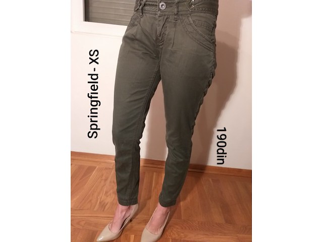 Springfield ženske pantalone maslinasto zelene XS/34