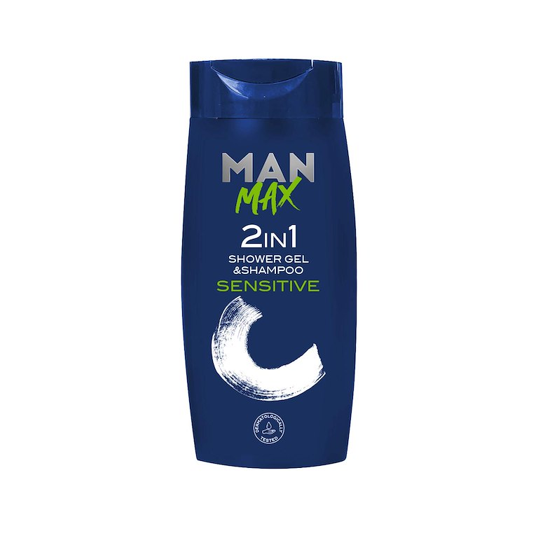 Gel tuš i šampon man max 2u1 sensitive 300ml man max