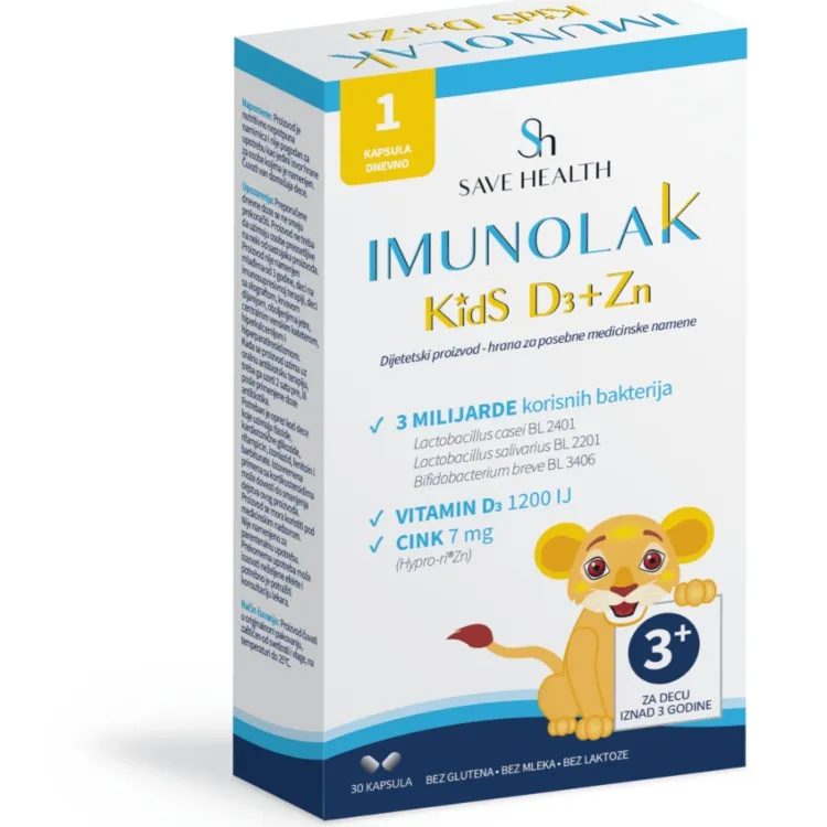 Imunolak kids D3+Zn 30 kapsula za decu