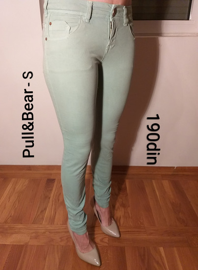 Pull&Bear ženske pantalone zelene S/36