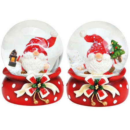 Novogodišnja vodena kugla Deda Mraz i tufnasta vreća 8cm ( 10033269 )