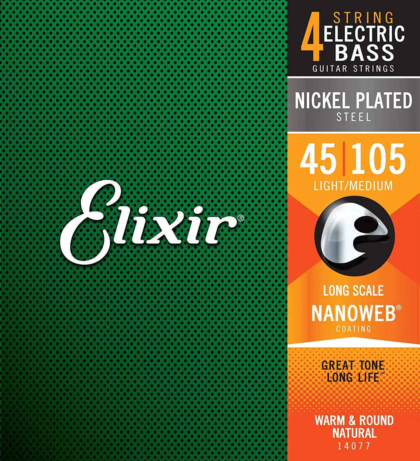 Elixir 45-105 Nickel Plated Steel NANOWEB Coating Long Scale Light/Medium - Žice za bas gitaru