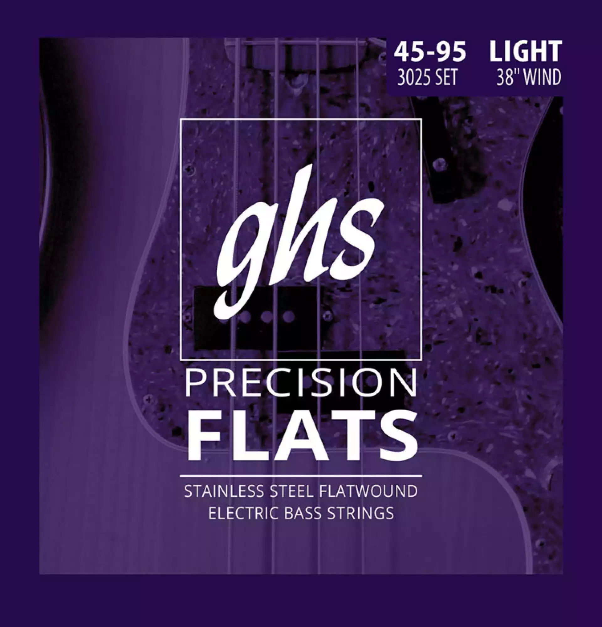 GHS 45-95 3025 Precision Flats Flatwound Long Scale Plus 4-String Light - Žice za bas gitaru
