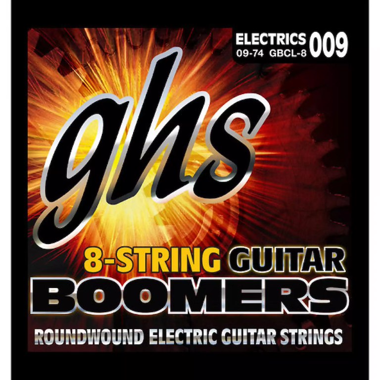 GHS 9-74 GBCL-8 Boomers Custom Light Roundwound (8-String Set) - Žice za električnu gitaru