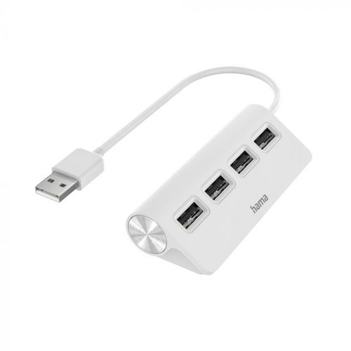 Hama USB 2.0 HUB 1:4, 480 Mbit/s, beli