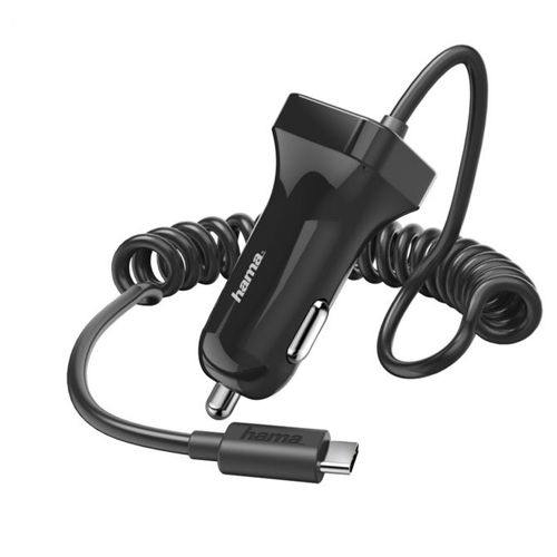 Hama Auto punjač, USB tip-C, 2.4 A, crni
