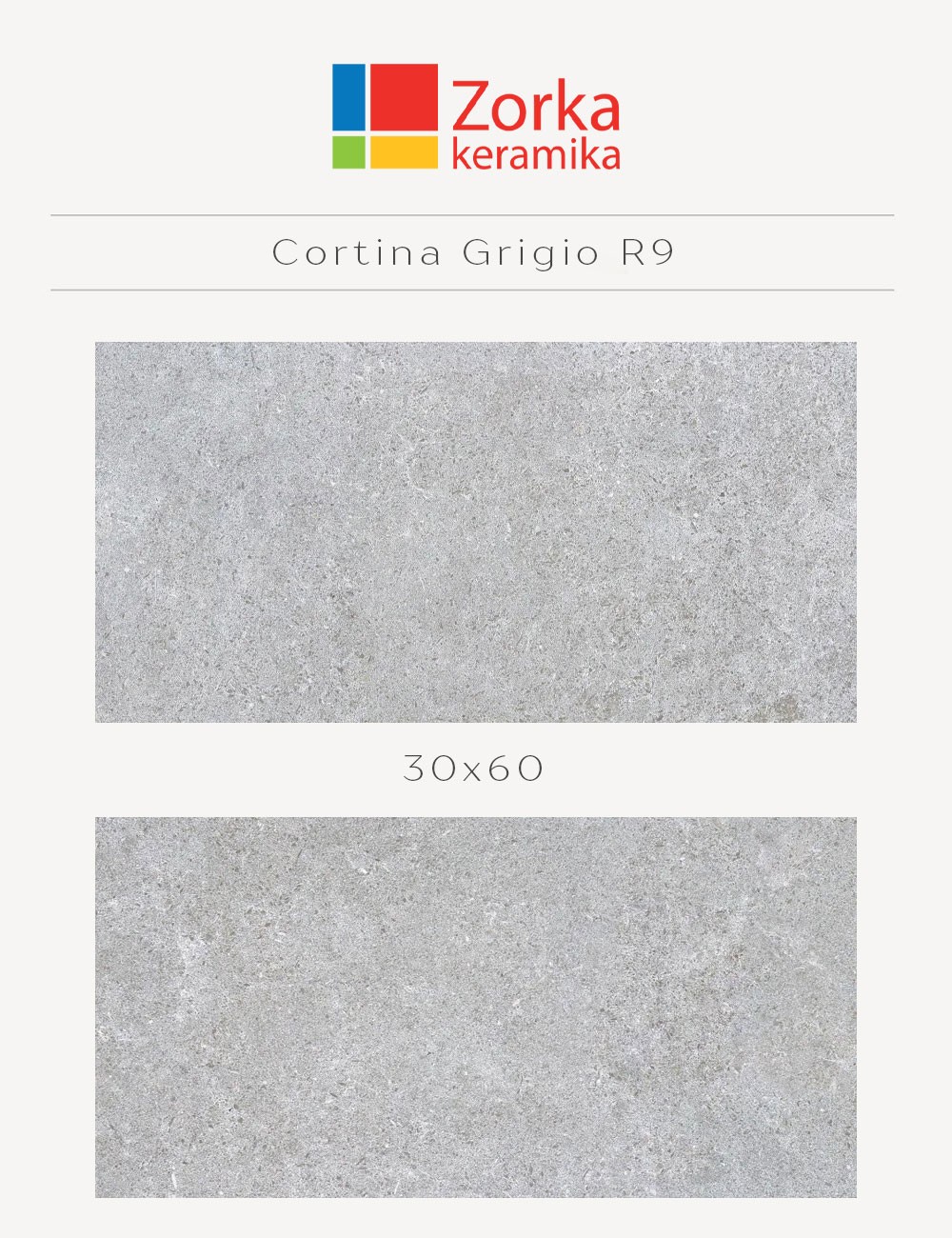 Zorka Keramika Cortina Grigio 30x60 r9 podne i zidne pločice