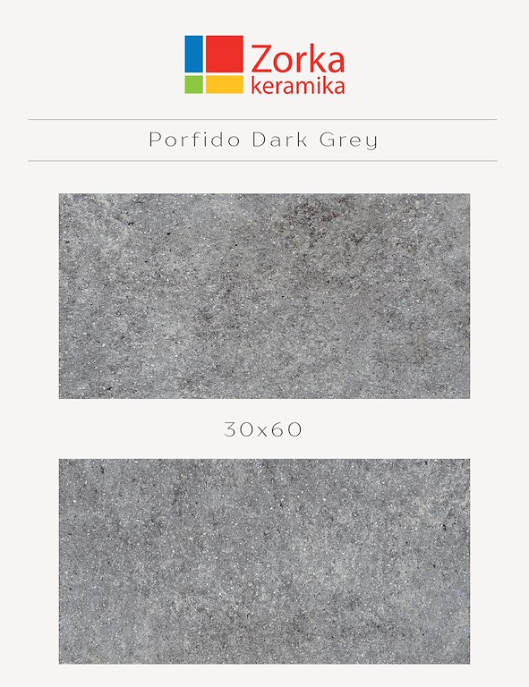 Zorka Keramika Porfido Dark Grey 30x60 podne i zidne pločice