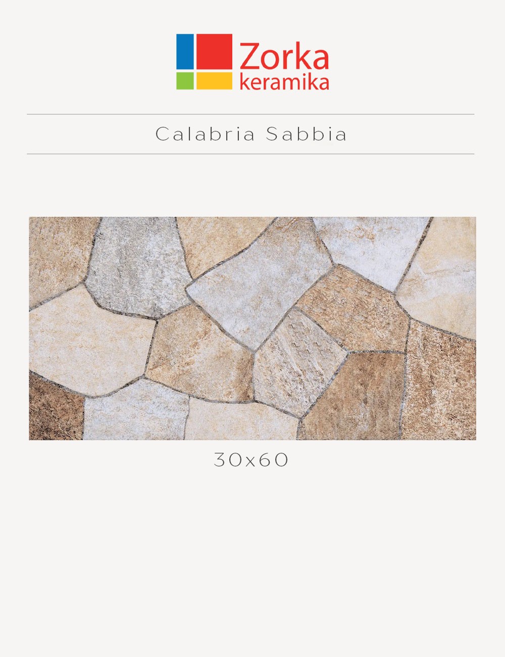 Zorka Keramika Calabria Sabbia 30x60 podne i zidne pločice