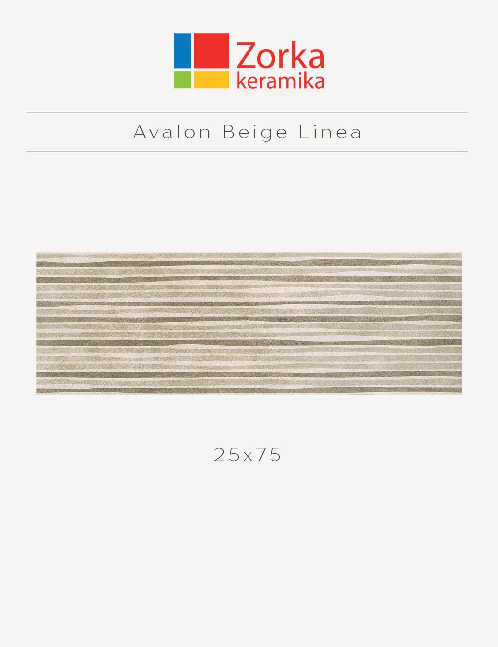 Zorka Keramika Avalon Beige Linea 25x75 podne i zidne pločice