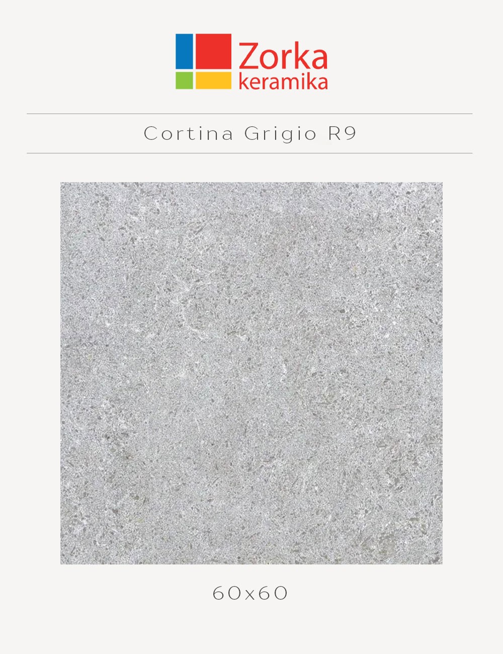 Zorka Keramika Cortina Grigio 60x60 r9 podne i zidne pločice