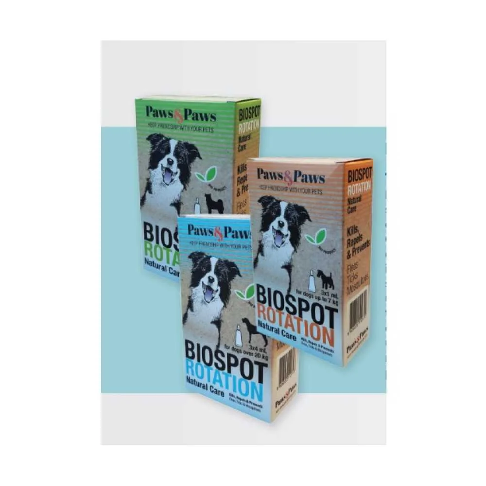 Paws&Paws Biospot Rotation za pse 3x2.5ml (psi do 20kg)