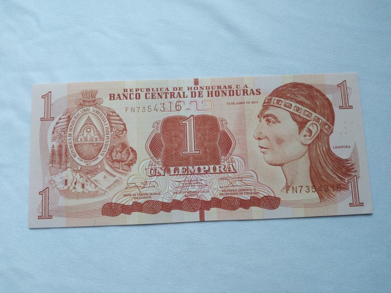 Honduras 1 lempira,2014 god.UNC