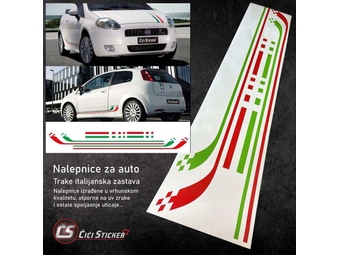 Fiat Punto Nalepnice Trake italijanska zastav -Stikeri- 2177