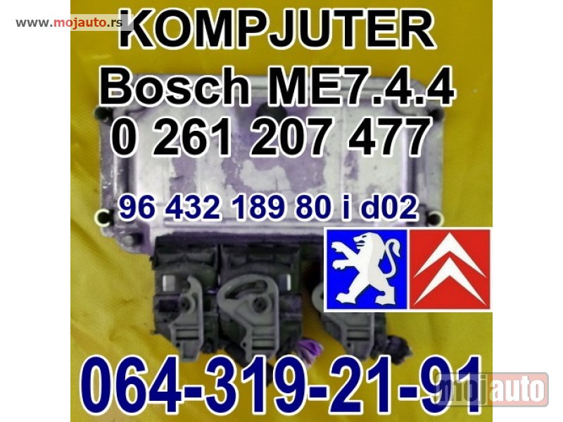 KOMPJUTER Bosch ME7.4.4 Pežo 0 261 207 477 Peugeot 96 432 189 80 i d02 Citroen